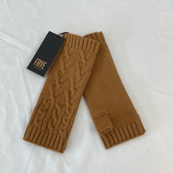 Frye | Accessories | Nwt Frye Cable Knit Camel Color Fingerless Arm ...